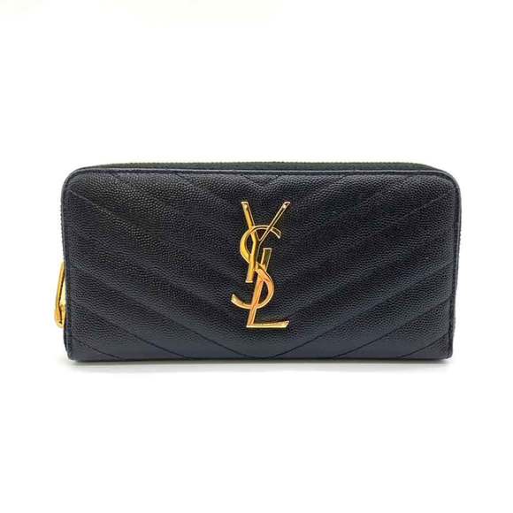 Saint Laurent | Accessories | Saint Laurent Monogram Long Wallet Black ...